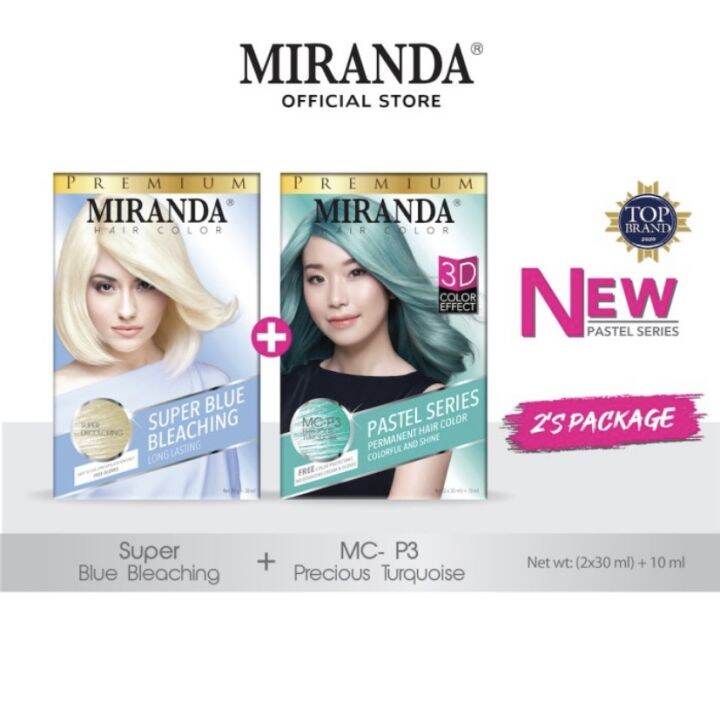 [ Miranda ] Paket Cat Rambut Pastel Super Blue Bleaching + Hair Color ...