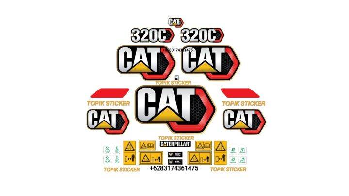 Stiker Excavator CATERPILLAR CAT 320C NEW, Stiker Alat Berat | Lazada ...