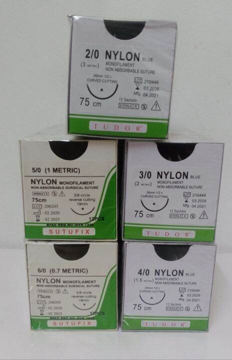 Nylon Sutures 2/0, 3/0, 4/0, 5/0, 6/0 cutting per Box/1dozen | Lazada PH