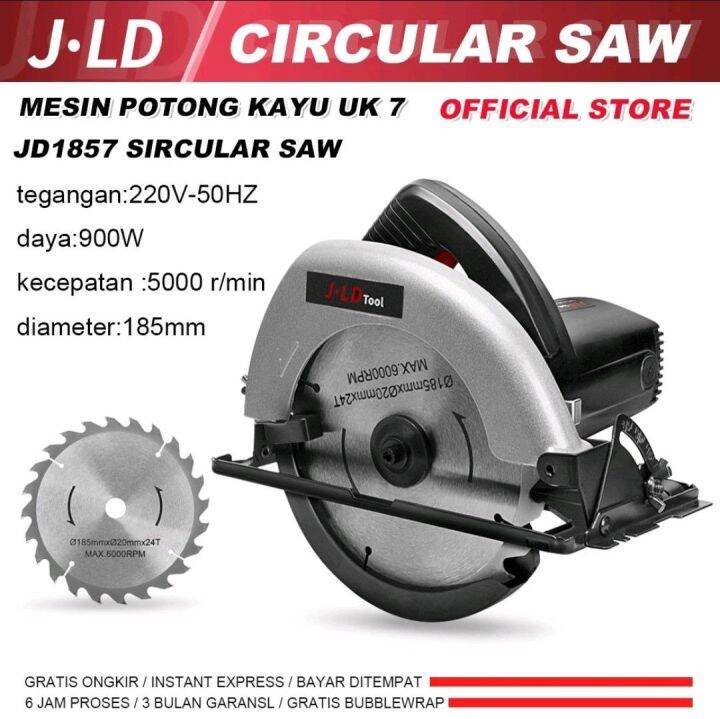 Circular Saw JLD Tools 7 Inch Mesin Gergaji Listrik Mesin Somel Sirkel ...
