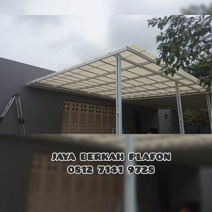 KANOPI /CANOPY /CARPORT RANGKA BAJARINGAN ATAP ALDERON TRANSPARAN ...
