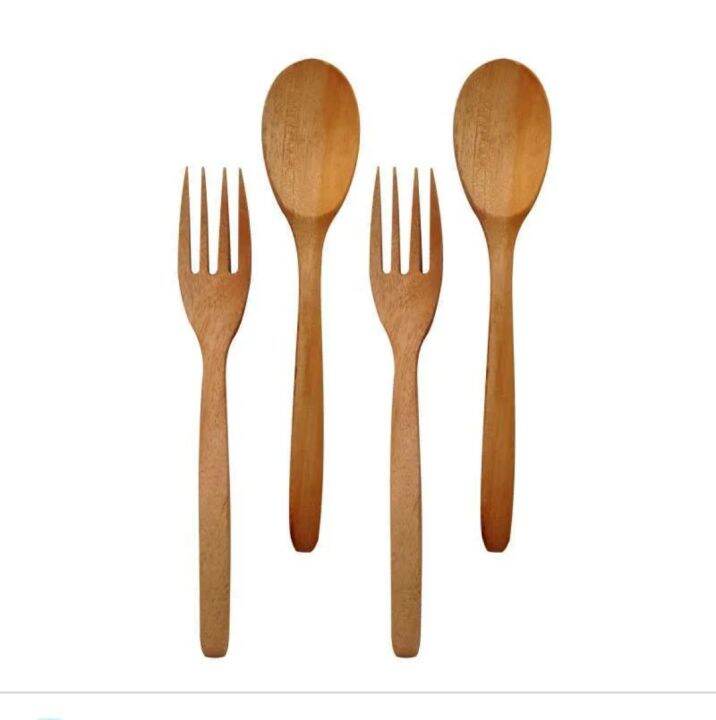 1 set Sendok Garpu Kayu - Tradisional- kayu- antik- alat makan | Lazada ...