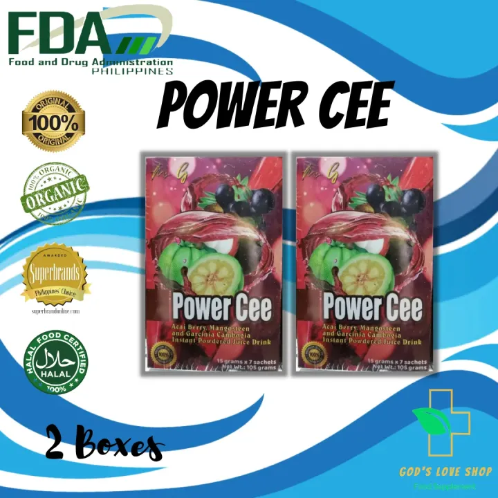 2 BOXES POWER CEE JUICE DRINK 7 SACHET AUTHENTIC SOLD BY GODs LOVE SHOP ...