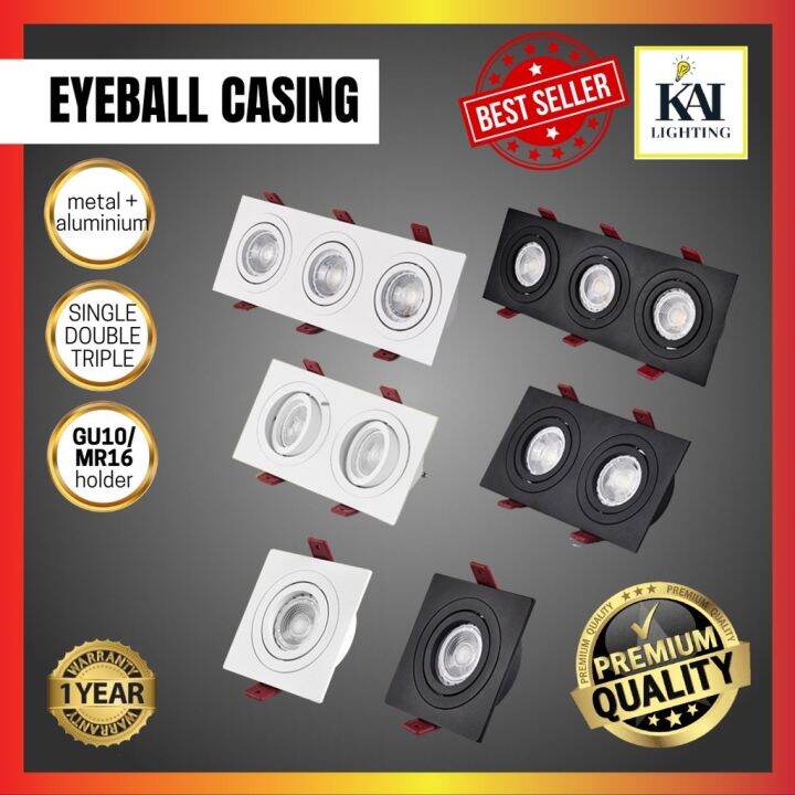 LED GU10 & MR16 Eyeball Fitting/Casing Black/White Downlight Casing ...