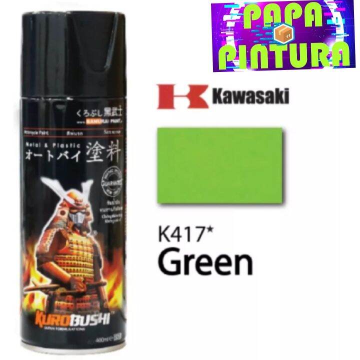SAMURAI SPRAY PAINT GREEN K417* ( KAWASAKI SINGLE COLORS) 400ML | Lazada PH