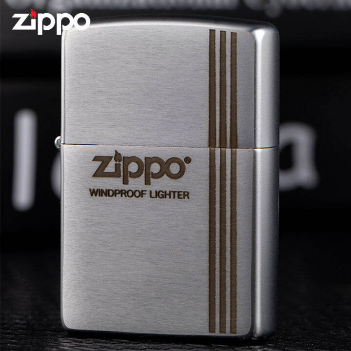 Zippo Strips Design Brushed Chrome Windproof Pocket Lighter | Zippo M-49791-301( Lighter without ...