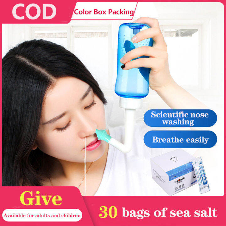 Nose Cleaner Nasal 500ml Nasal Liquid Irrigator+2.7g 10 Bags Of Salt ...