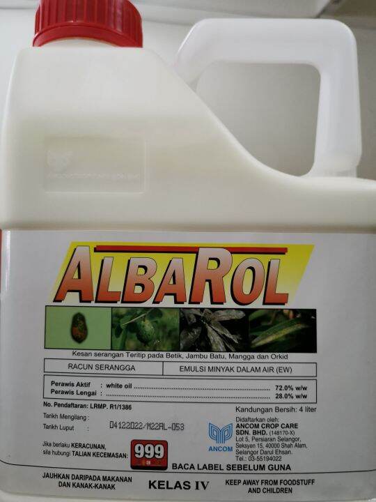RACUN SERANGGA ALBAROL WHITE OIL 72% 4LITRE | Lazada