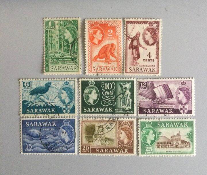 1955 Malaysia Sarawak Stamps Used Loose Set | Lazada