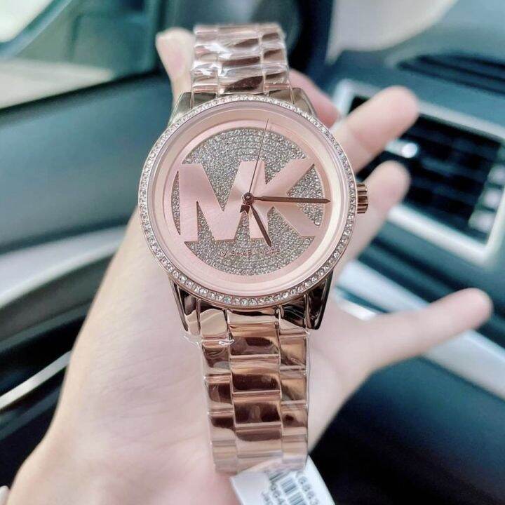 Michael Kors MK6863 (41mm) Ritz Three-Hand Rose Gold-Tone Stainless ...
