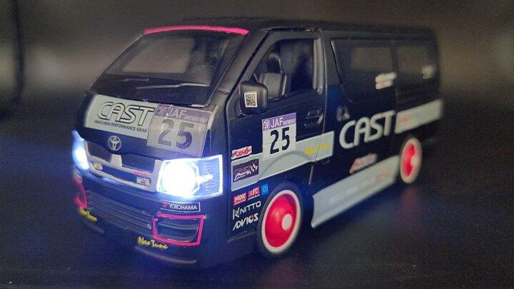 โมเดลรถตู้แต่ง โตโยต้า ไฮเอซ แรลลี่ ขนส่ง รถยนต์ มีเสียงมีไฟ ของเล่น ...