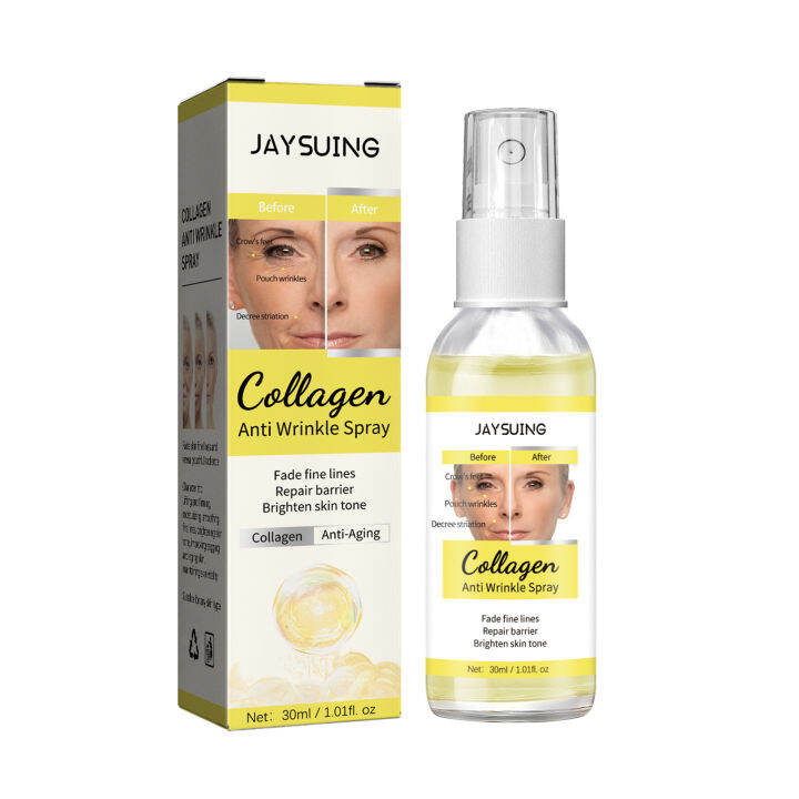 Jaysuing Collagen Anti Wrinkle Spray Lifting Firming Fade Fine Lines Moisturizing Whitening Anti ...