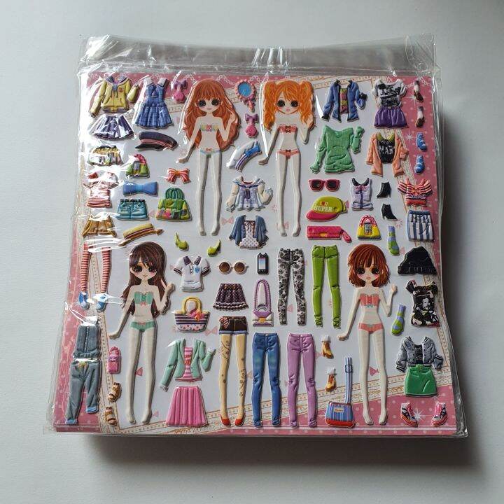 20 stiker cute Girl stiker emboys baju bajuan bongkar pasang | Lazada ...