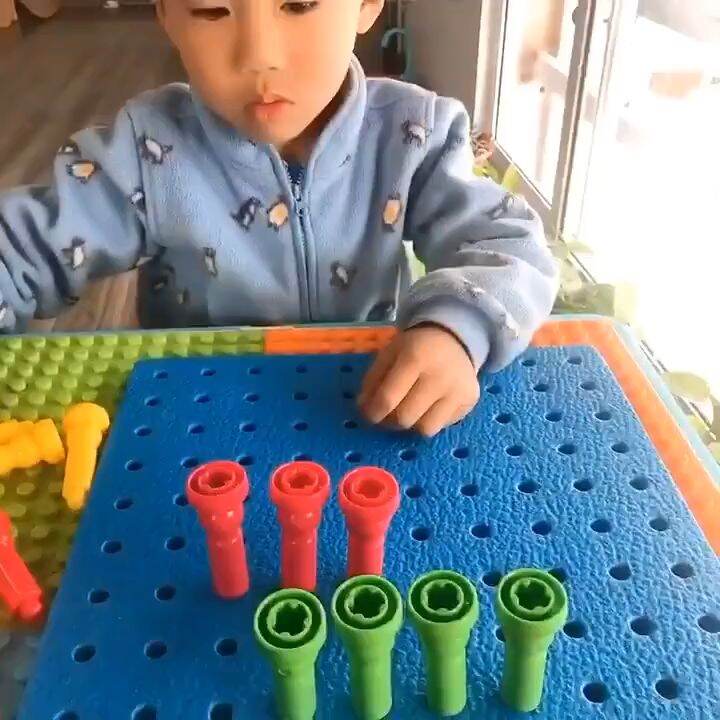 25Pcs Tall Stackers Peg with Pegboard Fine Motor Skills Toys ...