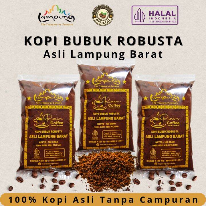 Kopi Bubuk Robusta Asli Lampung Barat Bersertifikat Halal dan DINKES P ...