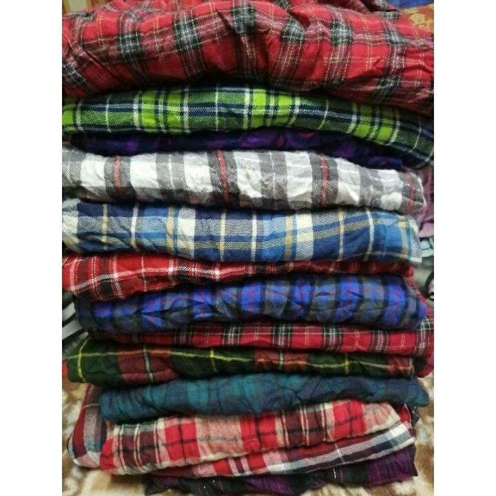Seluar kotak-kotak santai unisex | Lazada