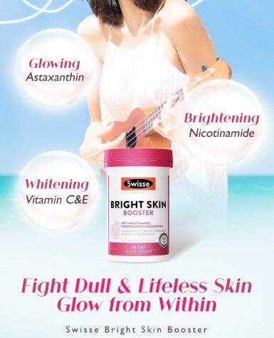 Swisse Beauty Bright Skin Booster 60 Soft Capsules with Nicotinamide ...