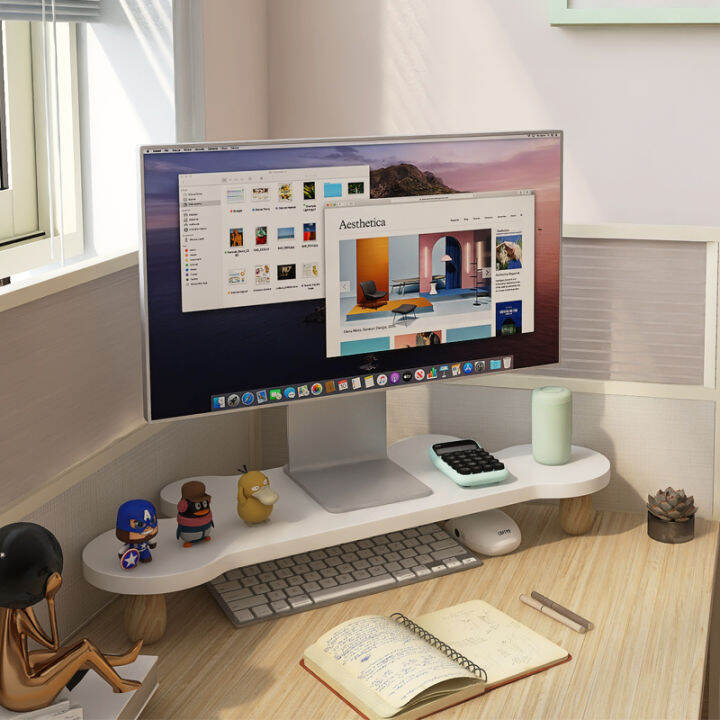 Station Corner Computer Riser Monitor Base Desktop Storage Rack Desk ...