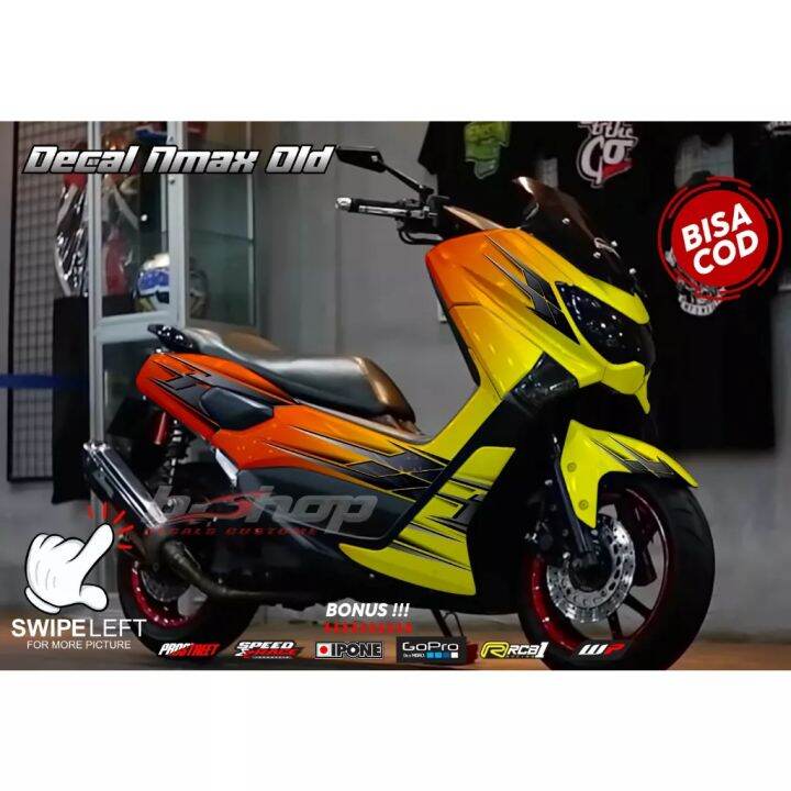 stiker decal motor nmax old gradasi kuning merah | Lazada Indonesia