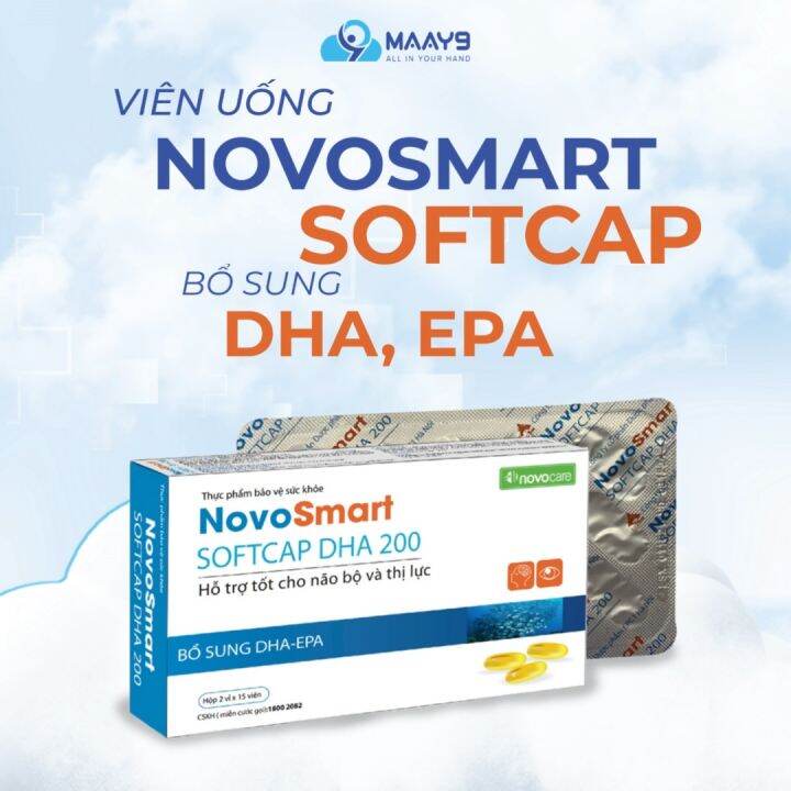Viên uống Novocare Novosmart Softcap bổ sung DHA, EPA hàm lượng cao hỗ ...