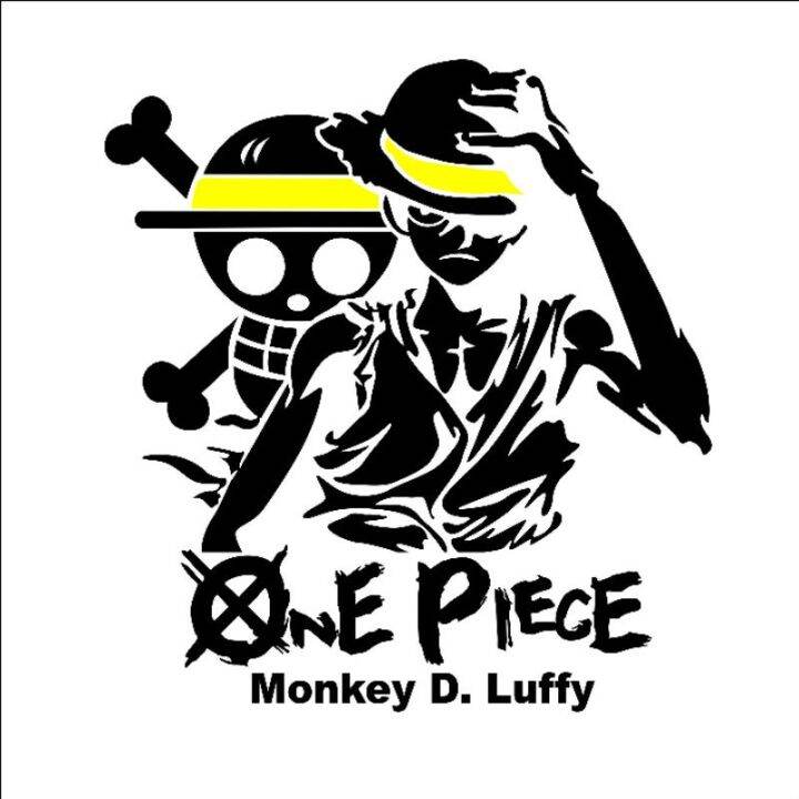 Stiker Cutting one piece luffy dan logo untuk kaca body mobil laptop ...