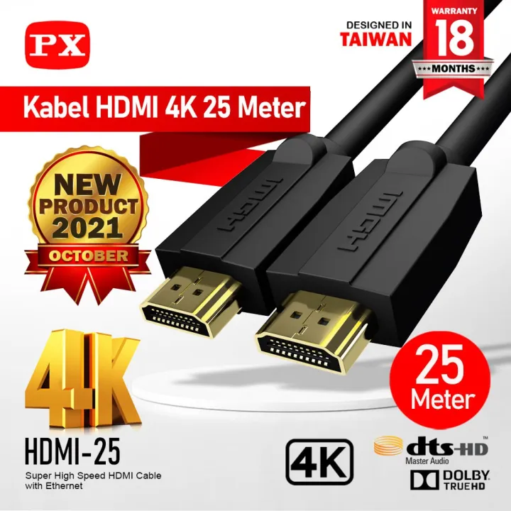 KABEL HDMI 4K ULTRA HD HDR ARC high speed quality 25 Meter PX-HDMI-25 | Lazada Indonesia