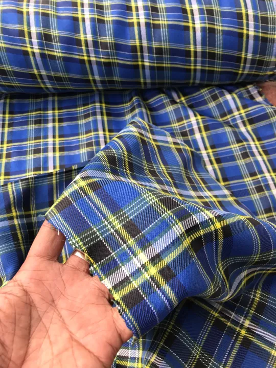 [SG-Blue] Checkered Fabric Cloth Textile Tela 60” width sold per yard ...