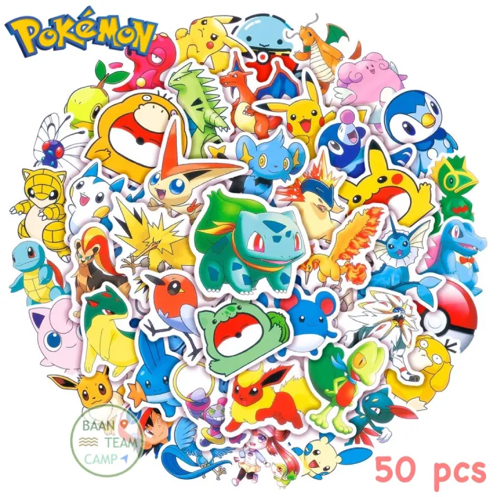 สติ๊กเกอร์ Pokémon 264 โปเกมอน 50ชิ้น โปเกม่อน Pokemon pikachu โปรเกมอน ...