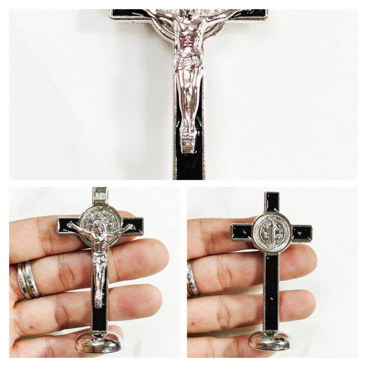 St. Benedict Exorcism Crucifix for Altar or Adhesive Car Stand Crucifix ...