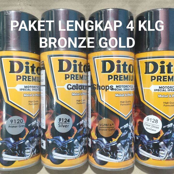 Pilok Cat Diton Premium Paket Lengkap 4 Kaleng Bronze Gold Perunggu ...
