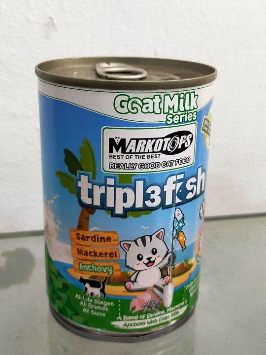 Markotops Triple Fish Sardine Anchovy with Milk 400gr Makanan Kucing ...