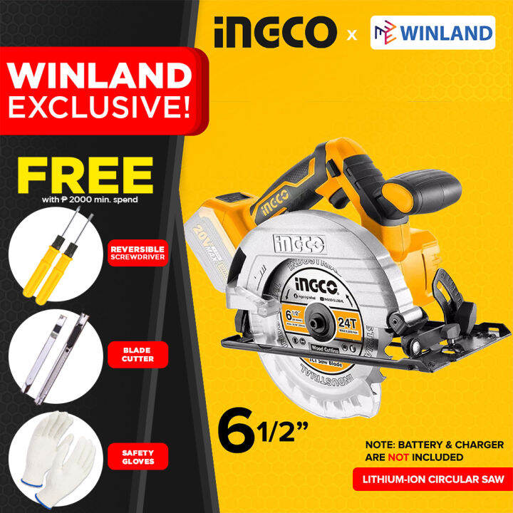 INGCO by Winland 20V Lithium-Ion Cordless Circular Saw CSLI1651 ...