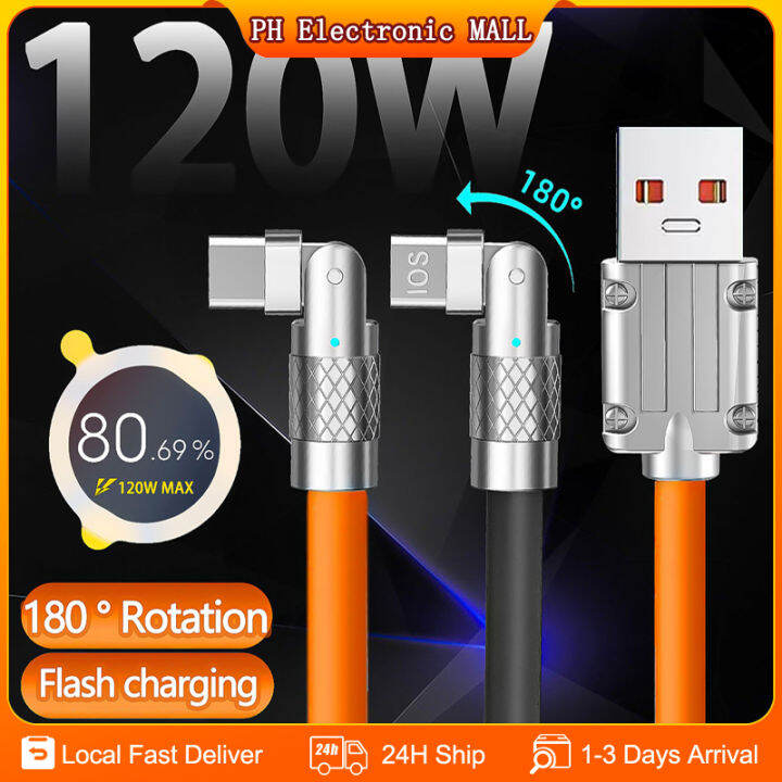 Original Usb Liquid Silicone Cable Metal 6A Type C Fast Charge 120W ...