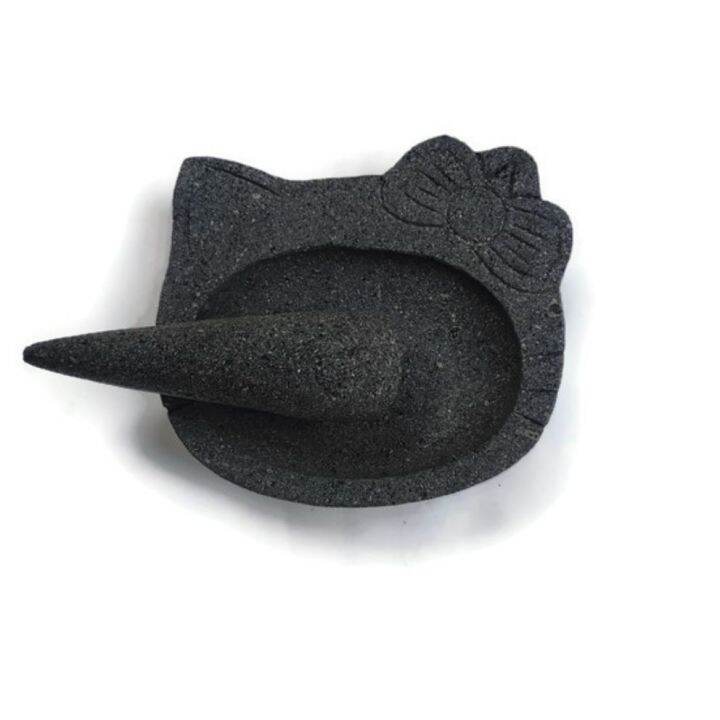 Cobek dan ulekan batu asli karakter hello kitty / cowek cowet set ...