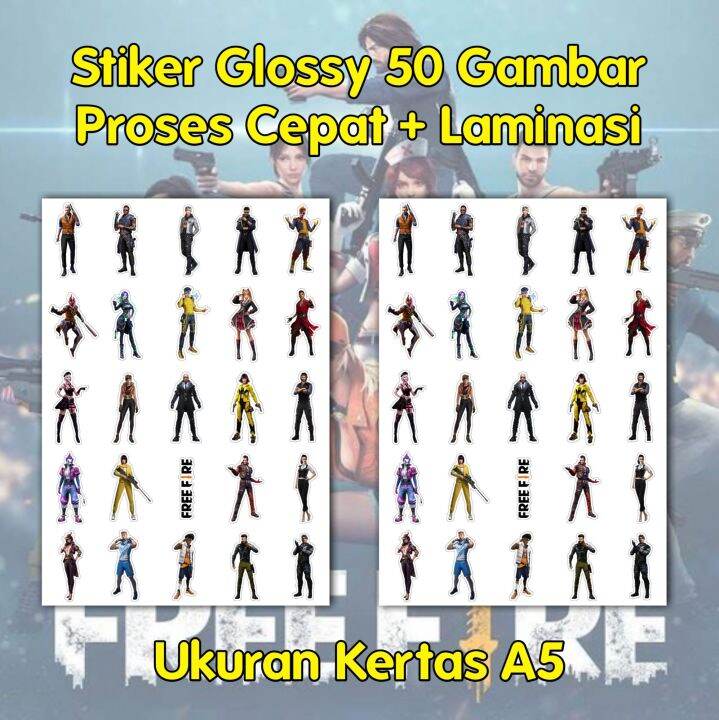 (isi 50) Stiker Free Fire - Stiker Game Anak - Stiker FF - Sticker ...