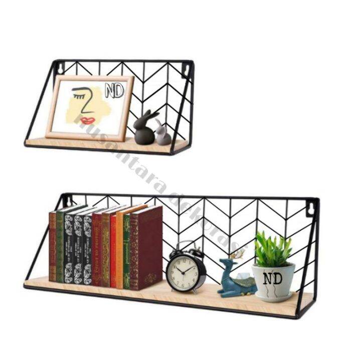 RADIT ZIGZAG Rak Dinding tempel Model Zigzag Rak Minimalis Vintage Rak ...