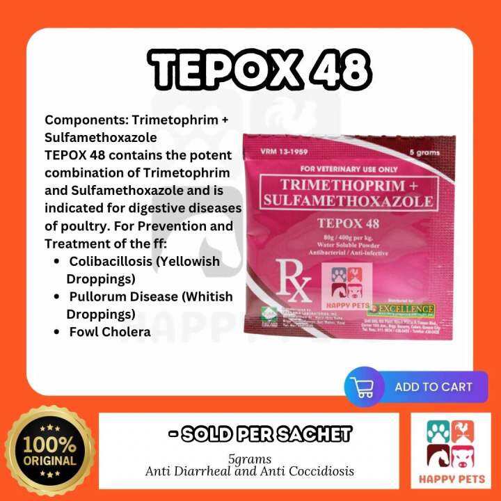 Tepox 48 5g - Sold Per Sachet Anti Diarrheal and Anti Coccidiosis ...