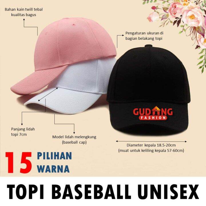 Topi Basic Twill Pria Polos - Hitam | Lazada Indonesia