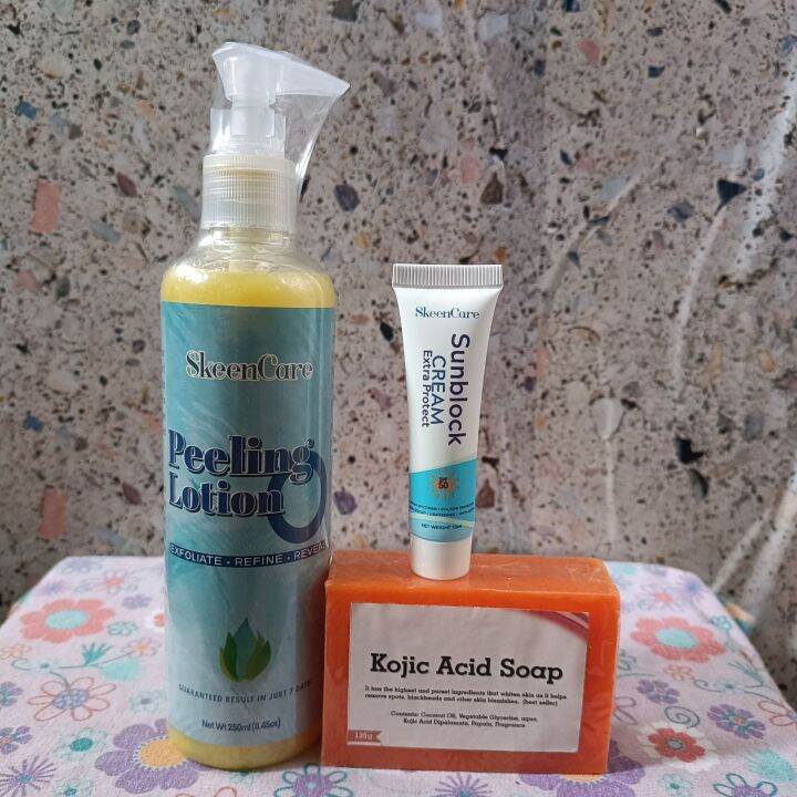 Trio Set Skeen Care Peeling Lotion Extra strength+Skeen Care Sunblock ...