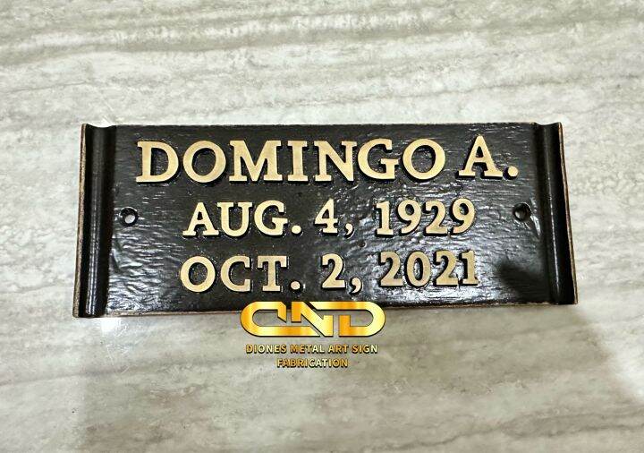 Brass Niche Plate rusticated finished embossed letters | Lazada PH