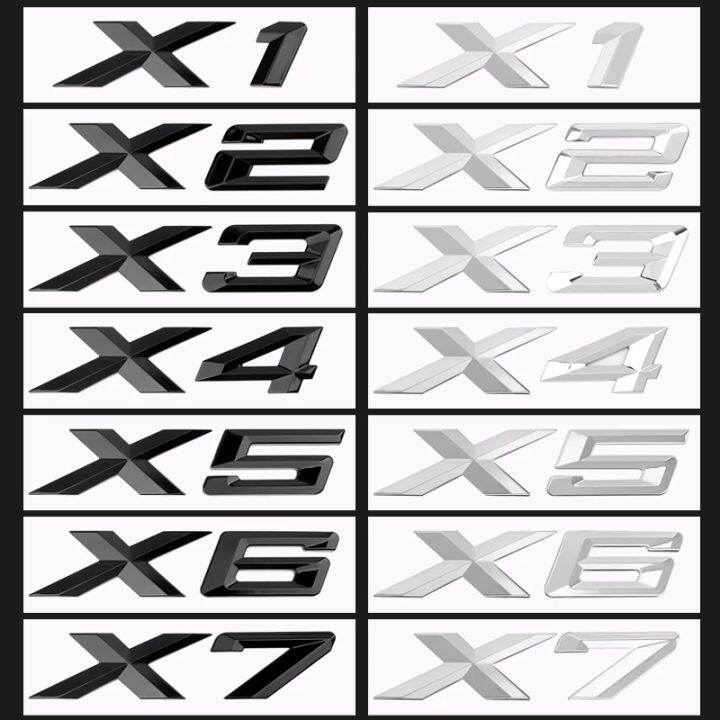 New X1 X2 X3 X4 X5 X6 X7 Z4 GT letter logo Rear emblem Trunk sticker ...