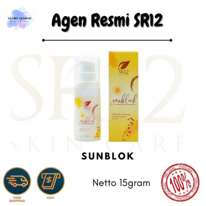 Sunblok SR12 melindungi kulit dari sinar matahari langsung/ Mencerahkan ...