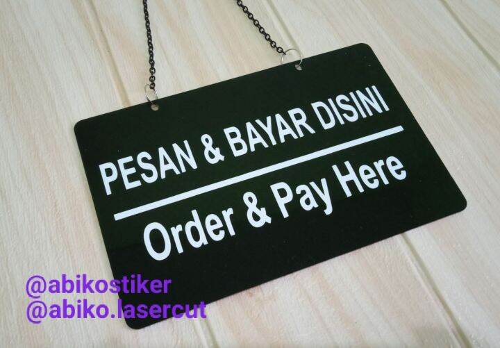 SIGN BOARD ORDER & PAY HERE | SIGNAGE PESAN BAYAR DISINI MODEL 2 ...