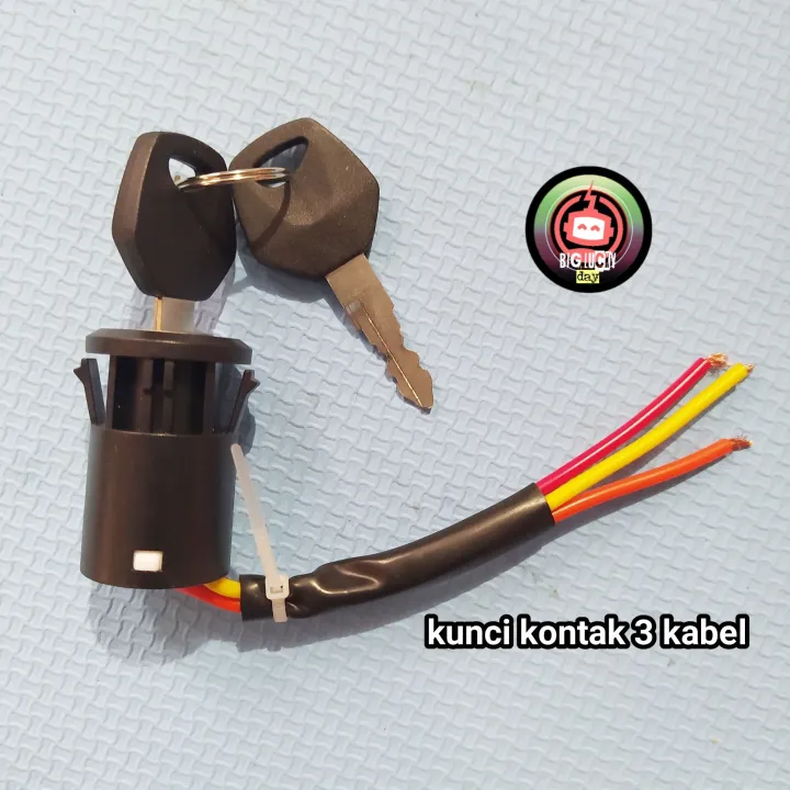 Kunci kontak 3 pin kabel sepeda listrik skuter elektrik mobilan aki off ...