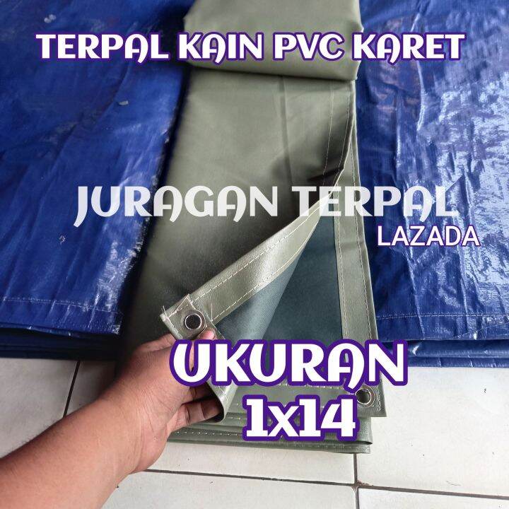 terpal kain cv tentara pvc karet ukuran 1x14 | Lazada Indonesia