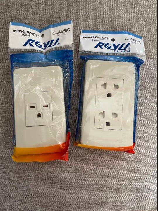 Royu 1gang aircon outlet set royu duplex universal outlet with ground ...