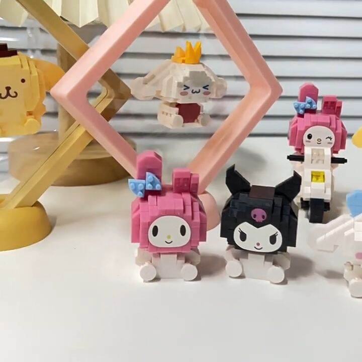 Kuromi Cartoon Building Blocks Educational Toys Kulomi/Melody/Cinnamon ...