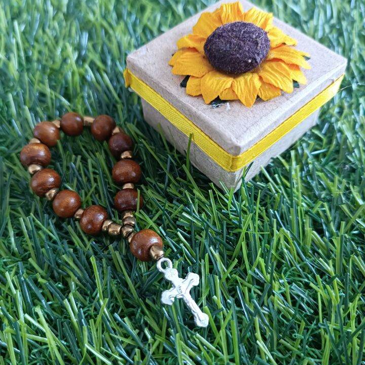 wooden rosary with sunflower boxes for giveaways and party | Lazada PH