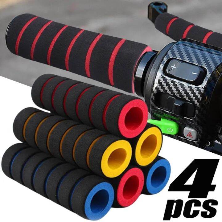 4Pcs Motorcycle Bike Sponge Grip Cover Handlebar Anti-slip Racing Bicycle MTB Folding Bike ...
