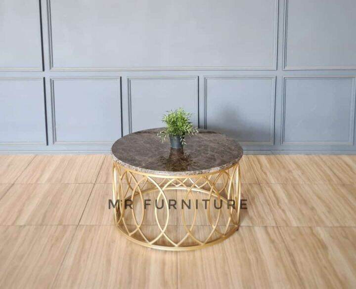 Coffee Table Marmer Asli Meja Tamu Marmer Bulat | Lazada Indonesia
